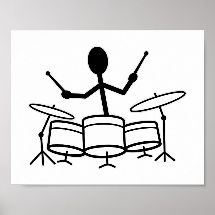 Drummer Stick Figure Poster | Zazzle.com