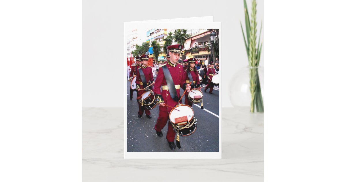 Drummers on Palm Sunday, Marbella Holiday Card | Zazzle