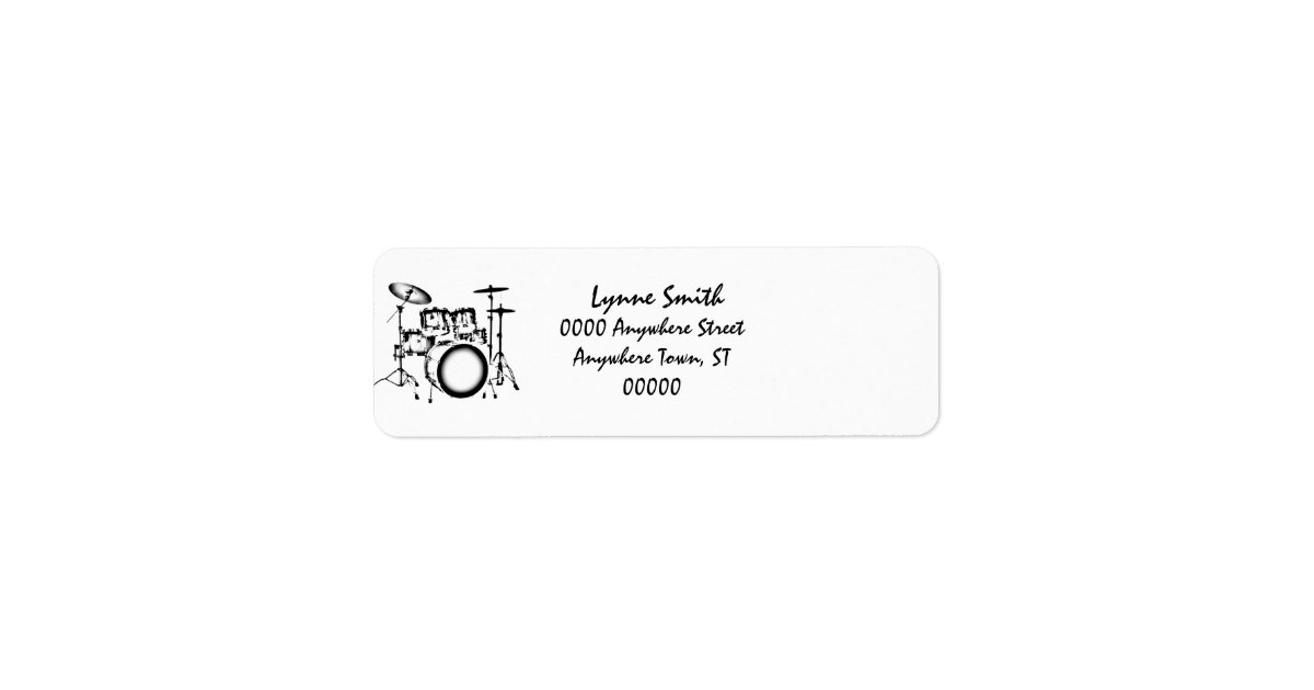 Drums "Drawing" Label | Zazzle