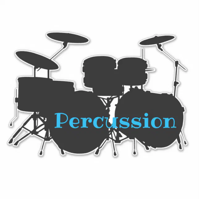 Drums DrumSet Percussion Design Contour Sticker | Zazzle