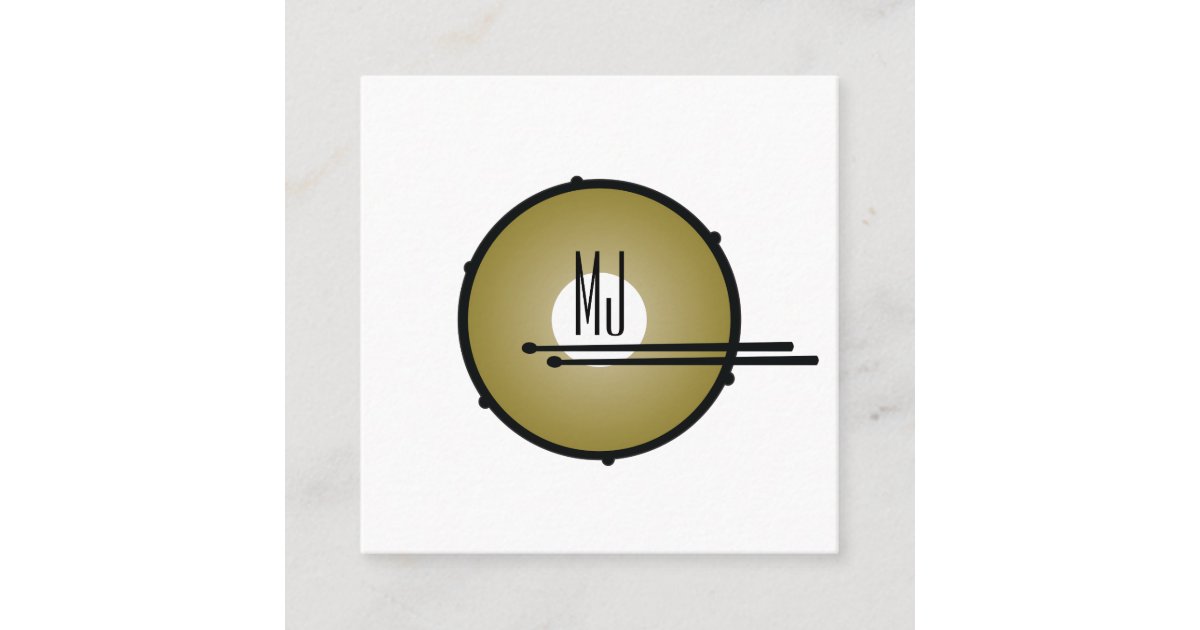 Drums Monogrammed | Drummer Business Card | Zazzle