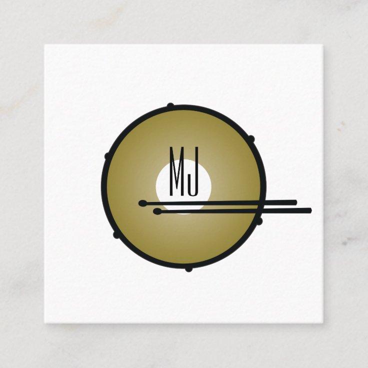 Drums Monogrammed | Drummer Business Card | Zazzle