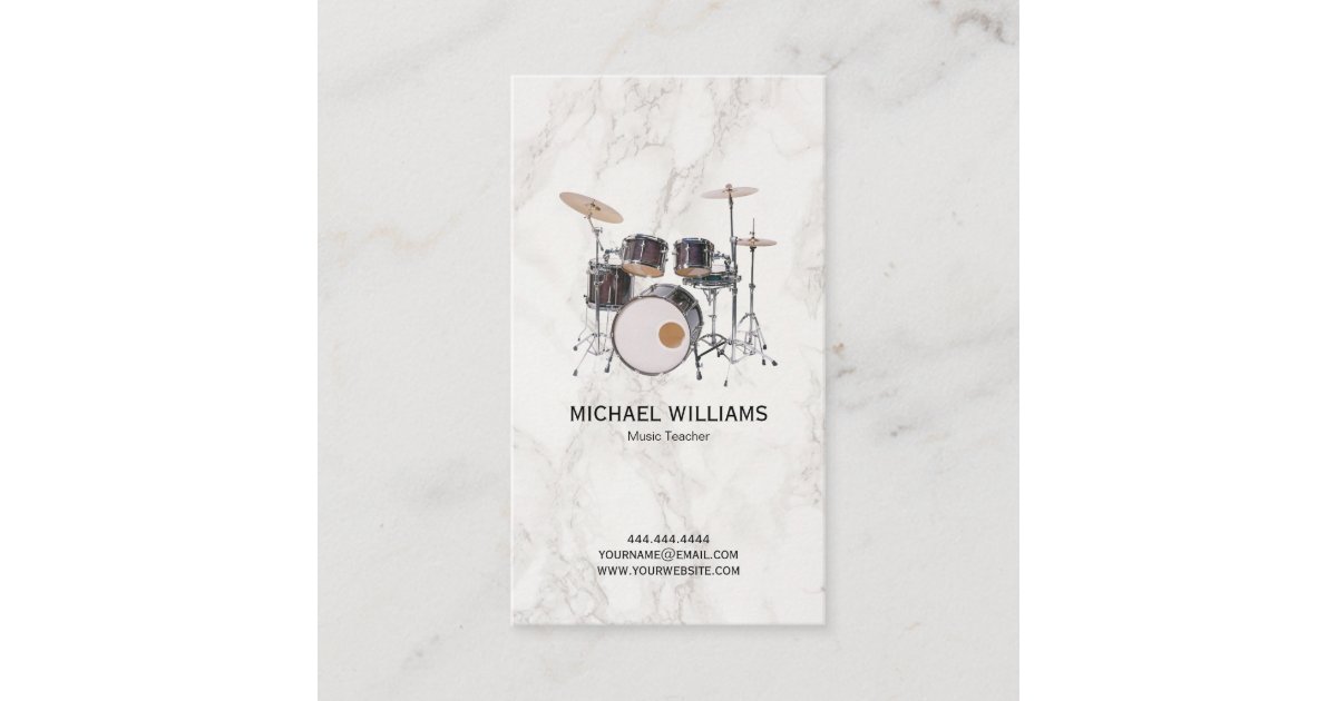 Drums Music Teacher | Stylish Drummer Business Card | Zazzle