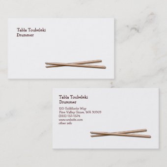Drumsticks Drummer Business Card Template | Zazzle
