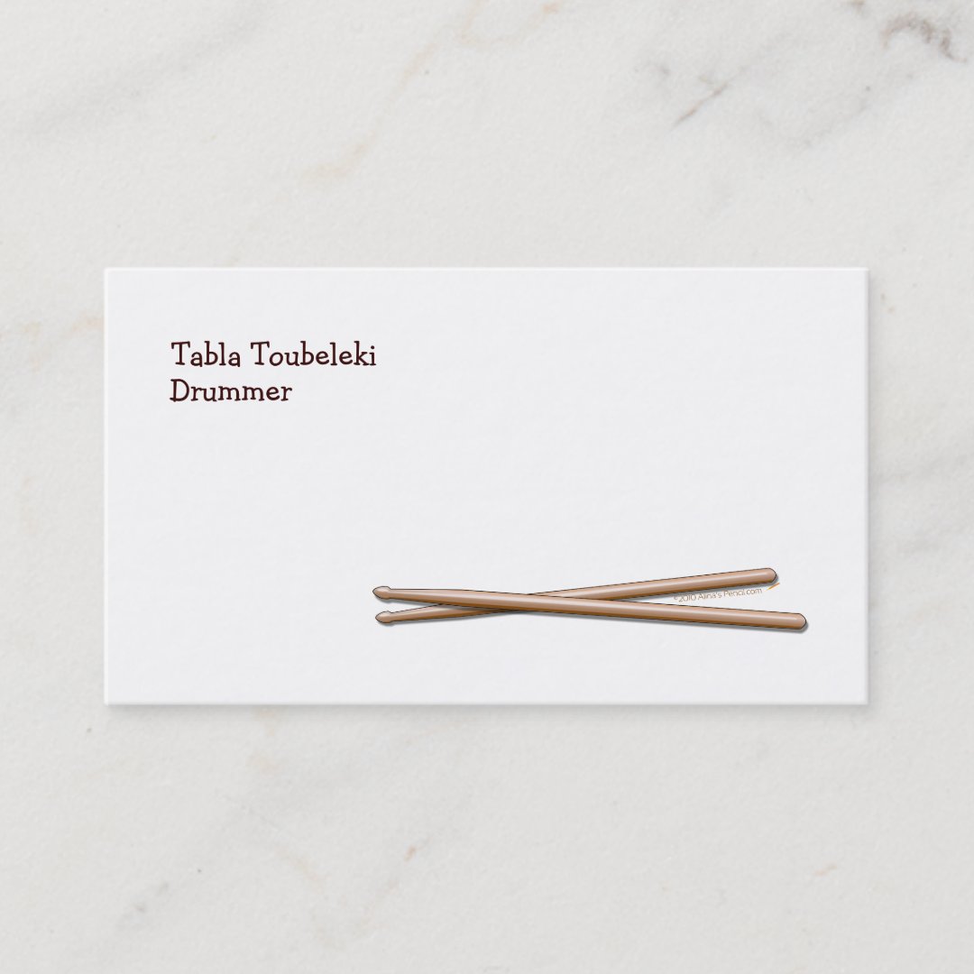 Drumsticks Drummer Business Card Template | Zazzle