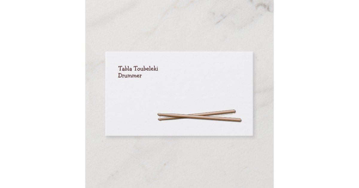 Drumsticks Drummer Business Card Template | Zazzle
