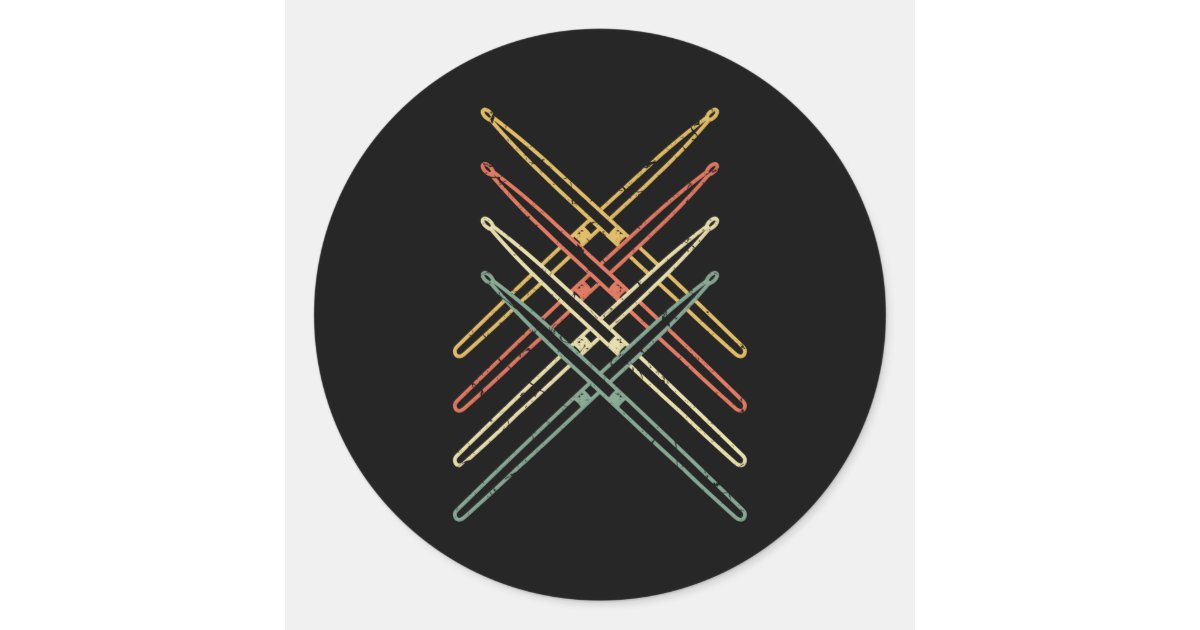 Drumsticks Drummer Drums Classic Round Sticker | Zazzle