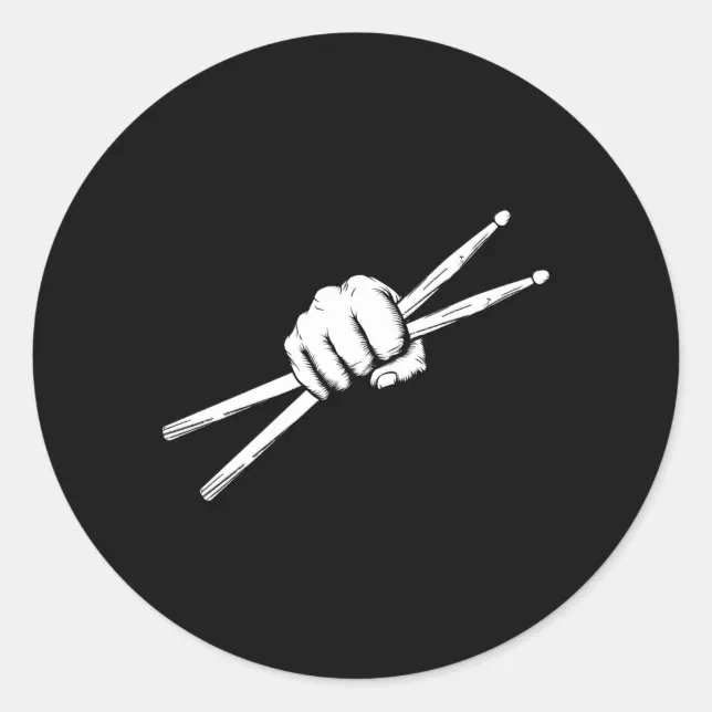 Drumsticks Drummer Drumset Drums Classic Round Sticker | Zazzle