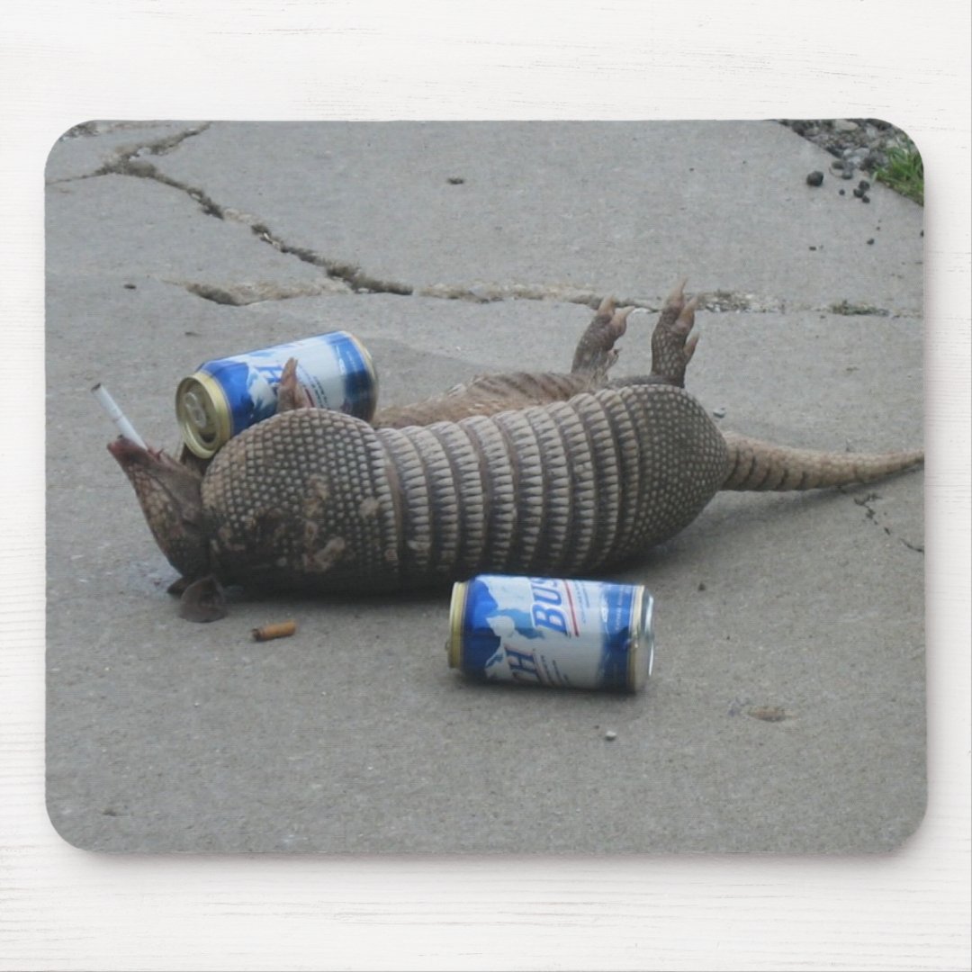 Drunk Armadillo Mouse Pad | Zazzle