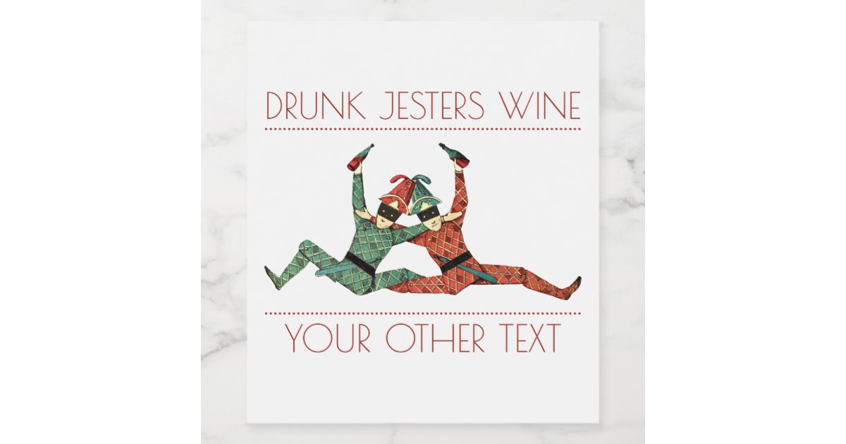 Drunk Jesters Wine Label | Zazzle