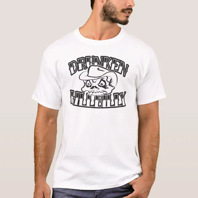 Drunken Hillbilly logo with skull T-Shirt | Zazzle