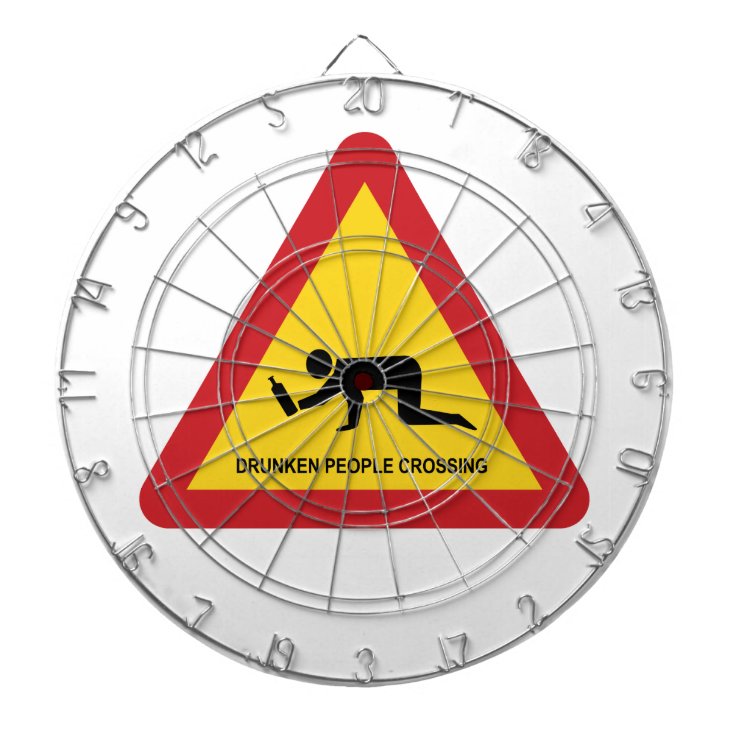 DRUNKEN PEOPLE CROSSING TRAFFIC SIGN DART BOARD | Zazzle