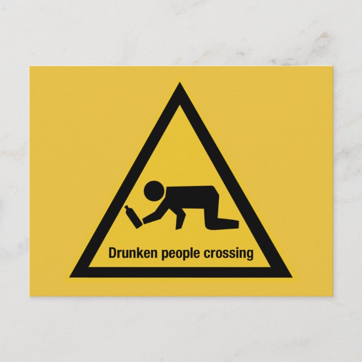 Drunken People Crossing, Traffic Sign, Thailand Postcard | Zazzle
