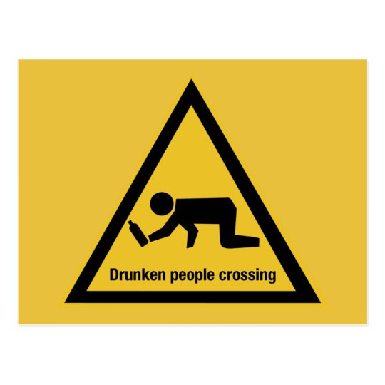 Drunken People Crossing, Traffic Sign, Thailand Postcard | Zazzle.com
