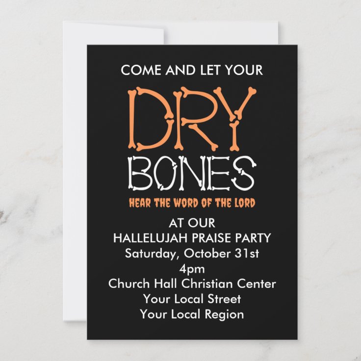 DRY BONES Christian Halloween Party Invitation | Zazzle