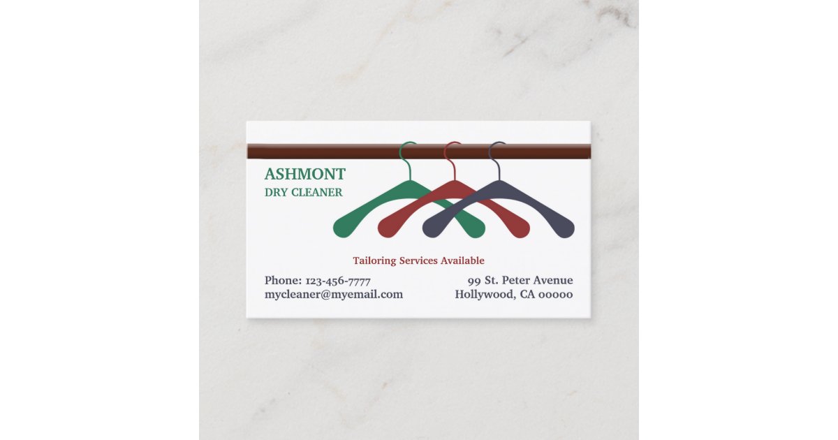 Dry Cleaner Laundry Business Card | Zazzle