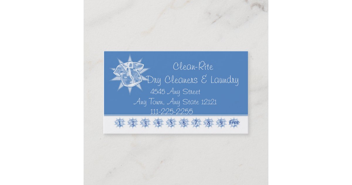 Dry cleaner Laundry - Customer Loyalty Punch Card | Zazzle