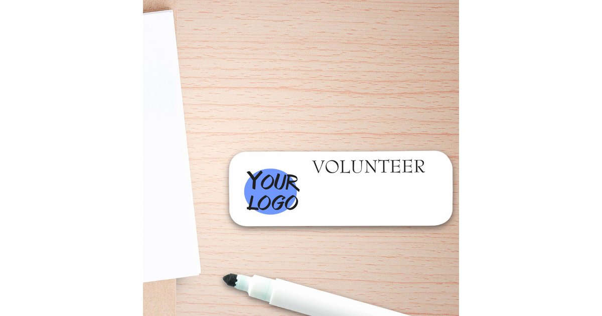 Dry Erase Business Customizable Volunteer Reusable Name Tag | Zazzle