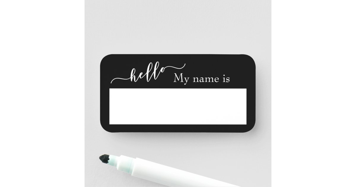 Dry Erase Hello Customizable Reusable Name Tag | Zazzle.com
