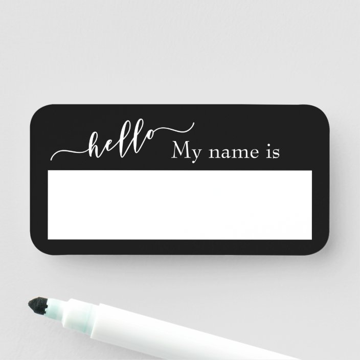 Dry Erase Hello Customizable Reusable Name Tag | Zazzle.com
