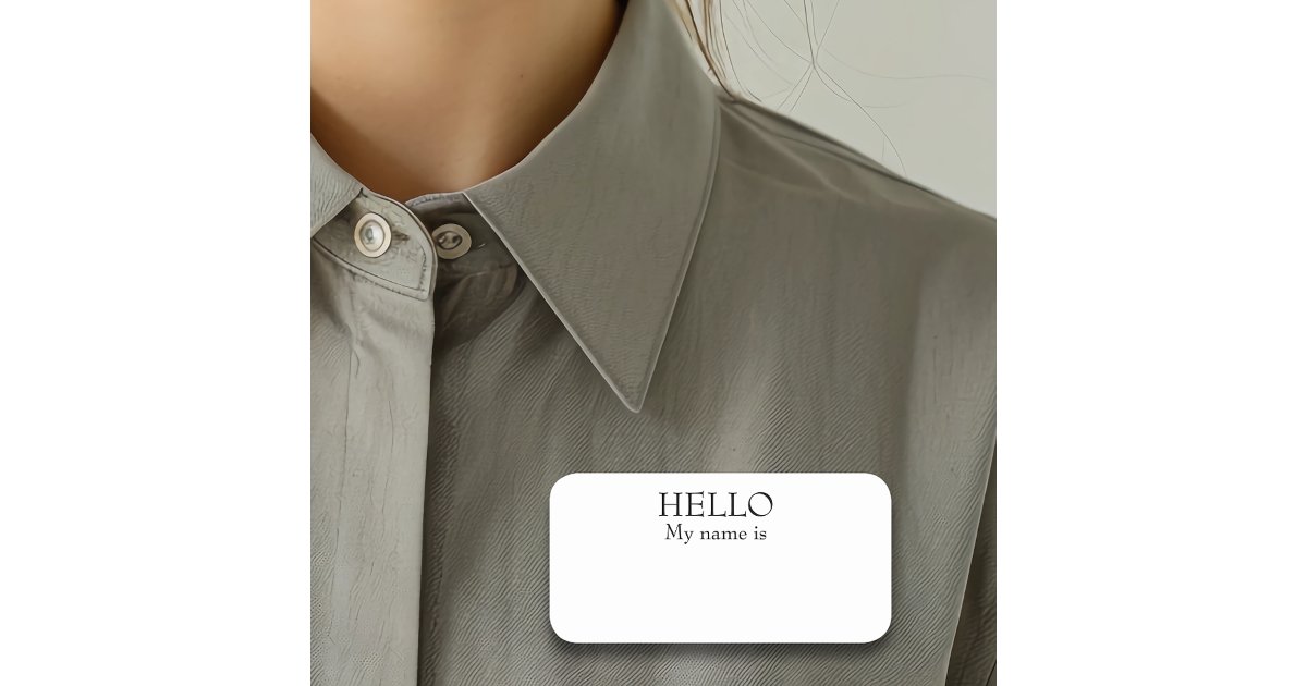 Dry Erase Reusable Customizable Hello My Name Tag | Zazzle