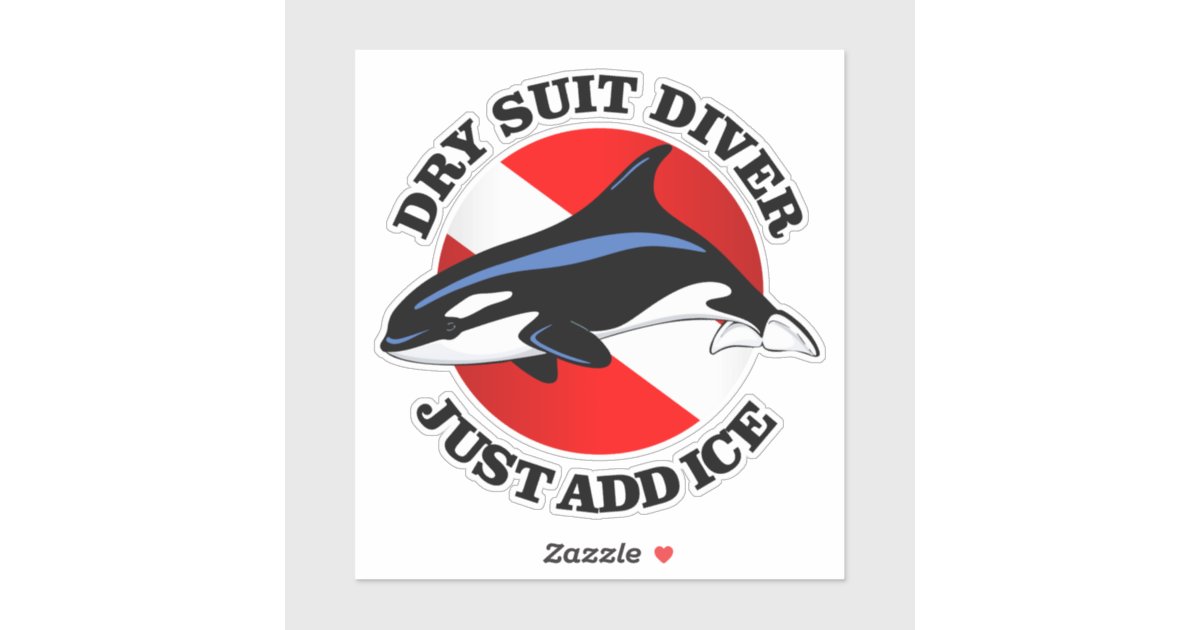 Dry Suit Diver (rd) Sticker | Zazzle