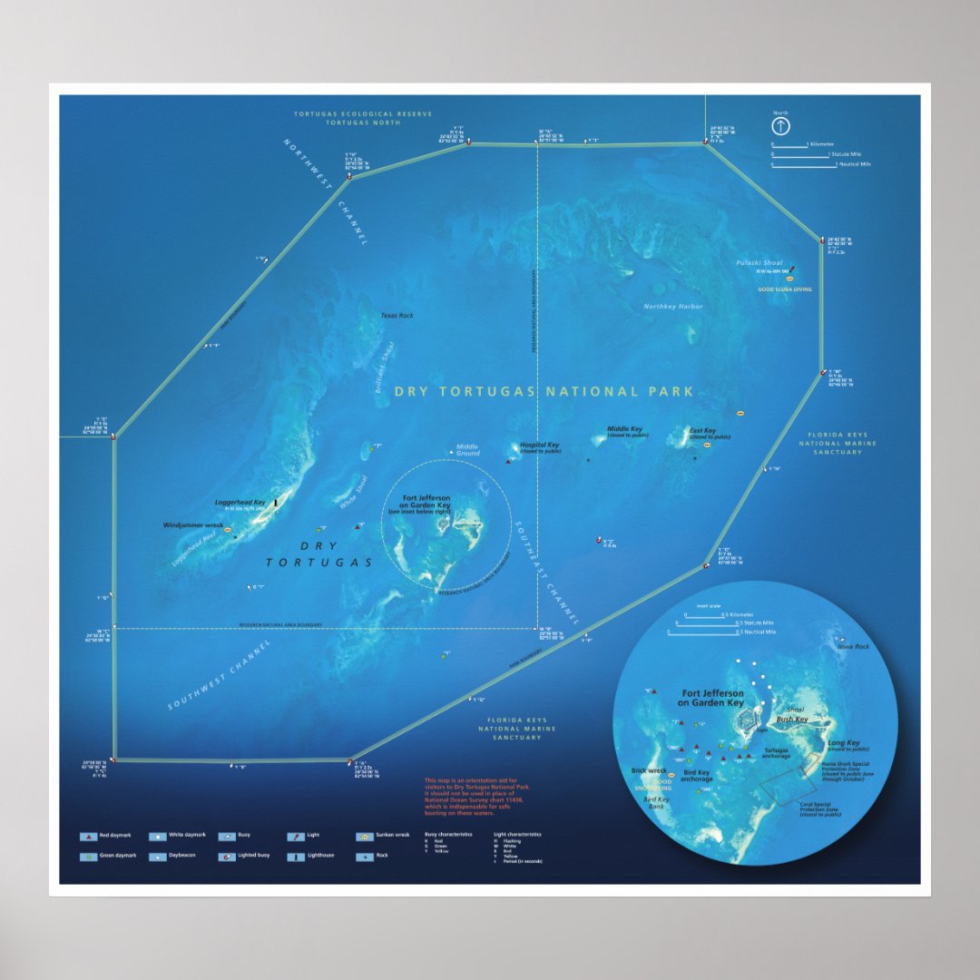 Dry Tortugas map poster | Zazzle