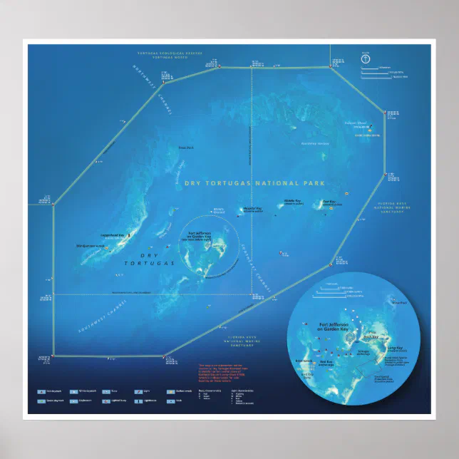 Dry Tortugas map poster | Zazzle