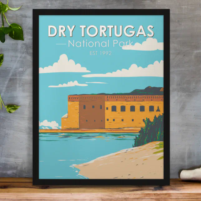 Dry Tortugas National Park Florida Fort Vintage Poster | Zazzle
