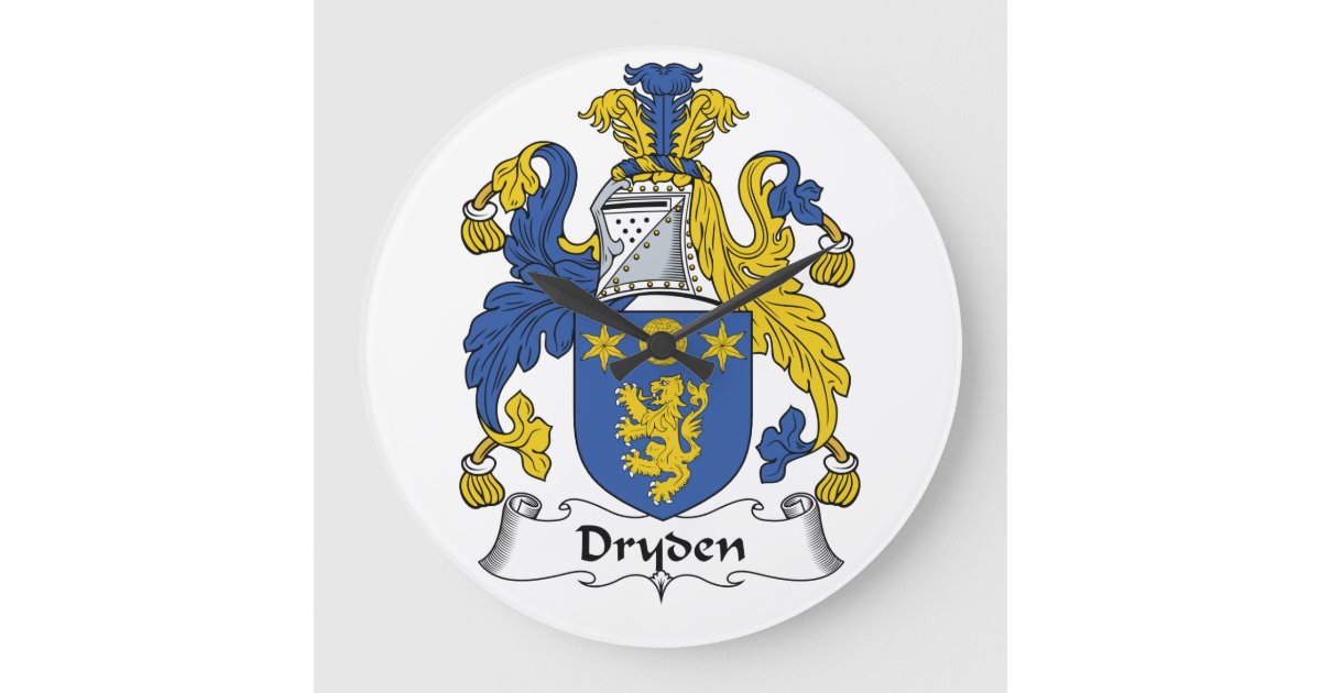 Dryden Family Crest Large Clock | Zazzle