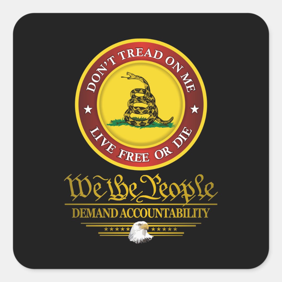 DTOM -Demand Accountability Square Sticker | Zazzle