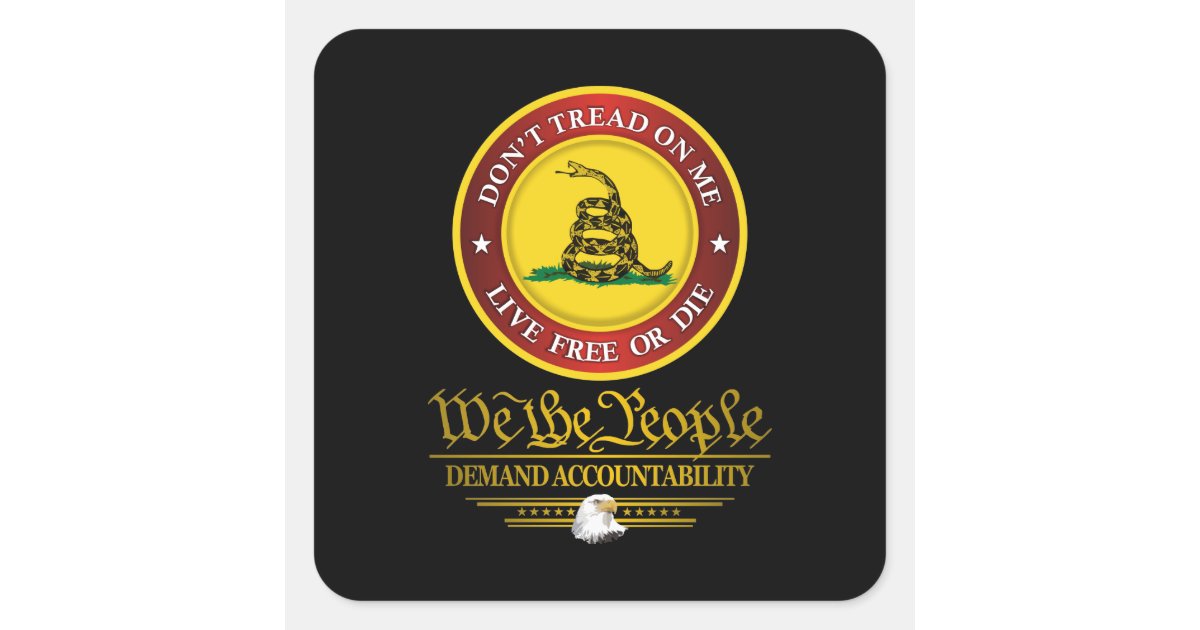 DTOM -Demand Accountability Square Sticker | Zazzle
