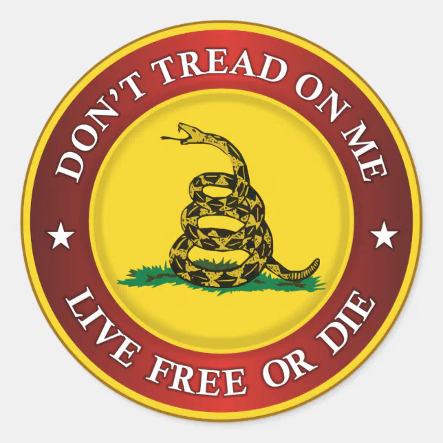 DTOM -Live Free Or Die Classic Round Sticker | Zazzle