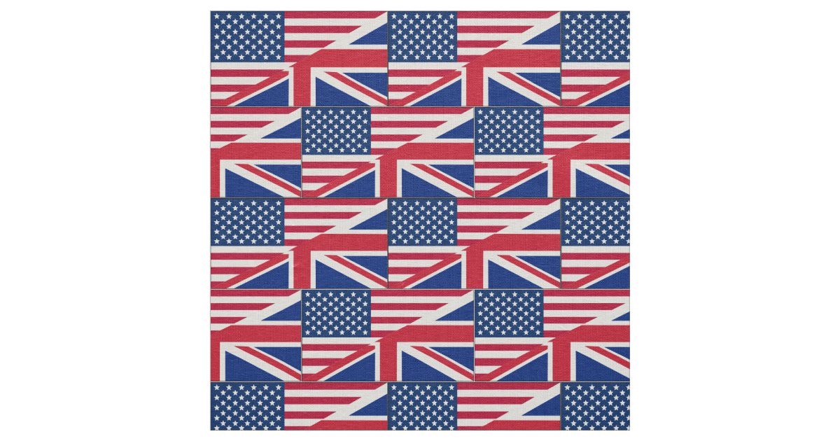 Dual Citizen American British Flag Fabric | Zazzle