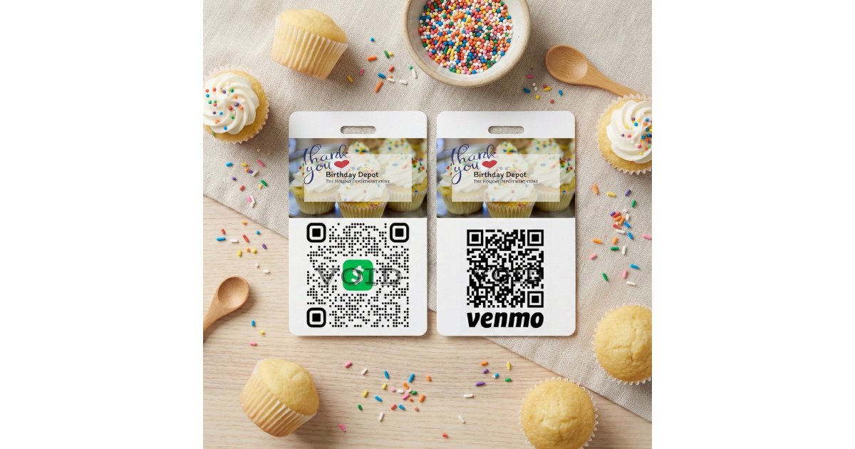 Dual QR Code Scannable Payment ID Badge | Zazzle
