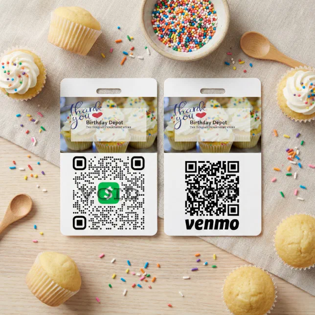 Dual QR Code Scannable Payment ID Badge | Zazzle