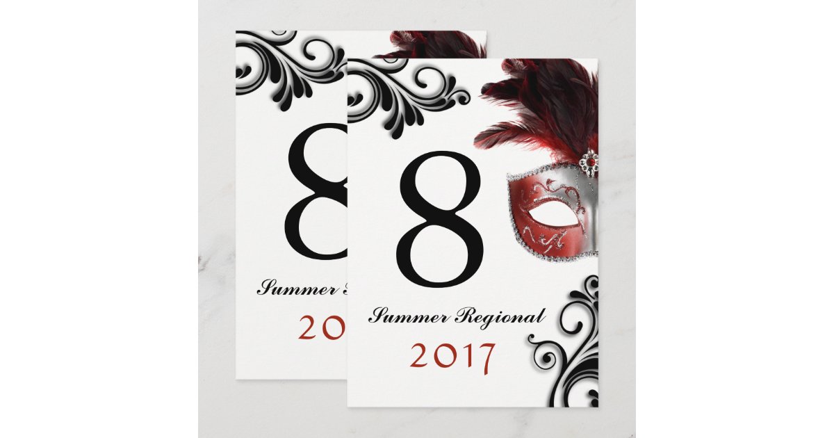 Dual Side Masquerade Table Numbers | Zazzle