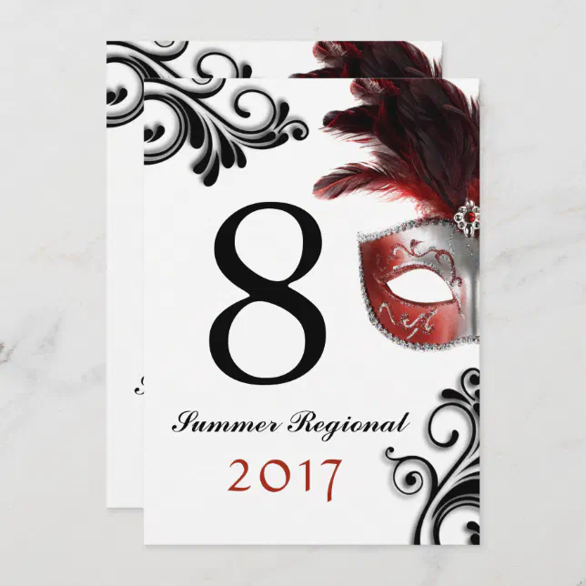 Dual Side Masquerade Table Numbers | Zazzle