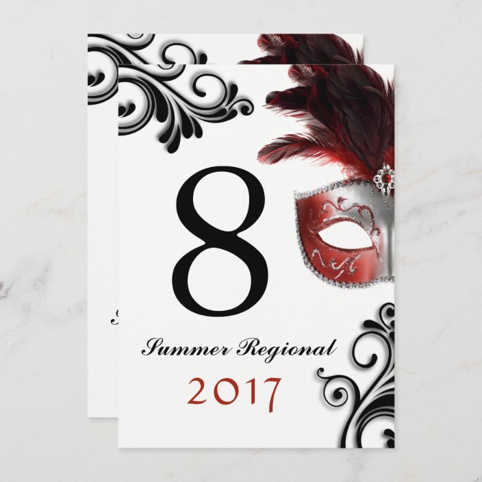 Dual Side Masquerade Table Numbers | Zazzle.com