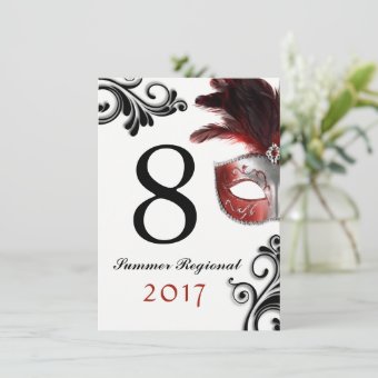 Dual Side Masquerade Table Numbers | Zazzle