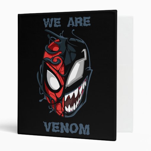 Dual Spider-Man Peter Parker & Venom Head 3 Ring Binder | Zazzle