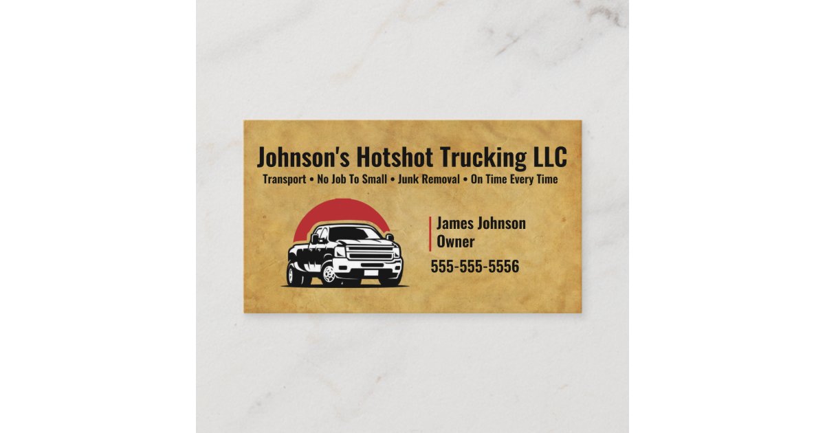 Dually Hot Shot Trucking Business Card | Zazzle