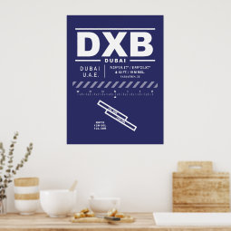 Dubai International Airport DXB Poster | Zazzle