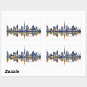 Dubai Skyline Rectangular Sticker | Zazzle
