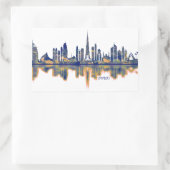 Dubai Skyline Rectangular Sticker | Zazzle