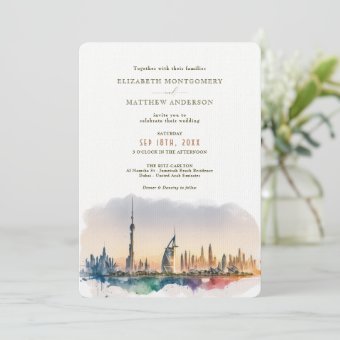 Dubai United Arab Emirates Destination Wedding Invitation | Zazzle