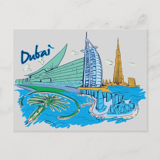 Dubai, United Arab Emirates Famous City Postcard | Zazzle.com