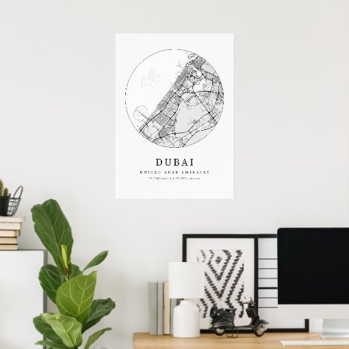Dubai United Arab Emirates Street Layout Map Poster | Zazzle