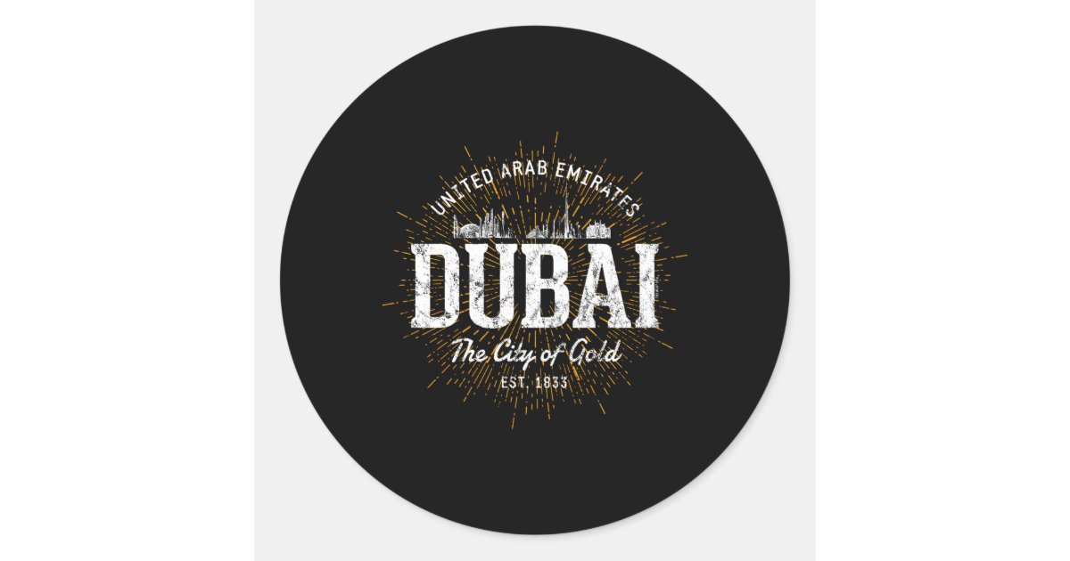 Dubai United Arab Emirates Style Dubai Classic Round Sticker | Zazzle