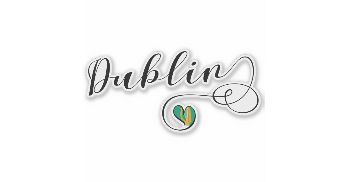 Dublin Heart Flag Sticker | Zazzle